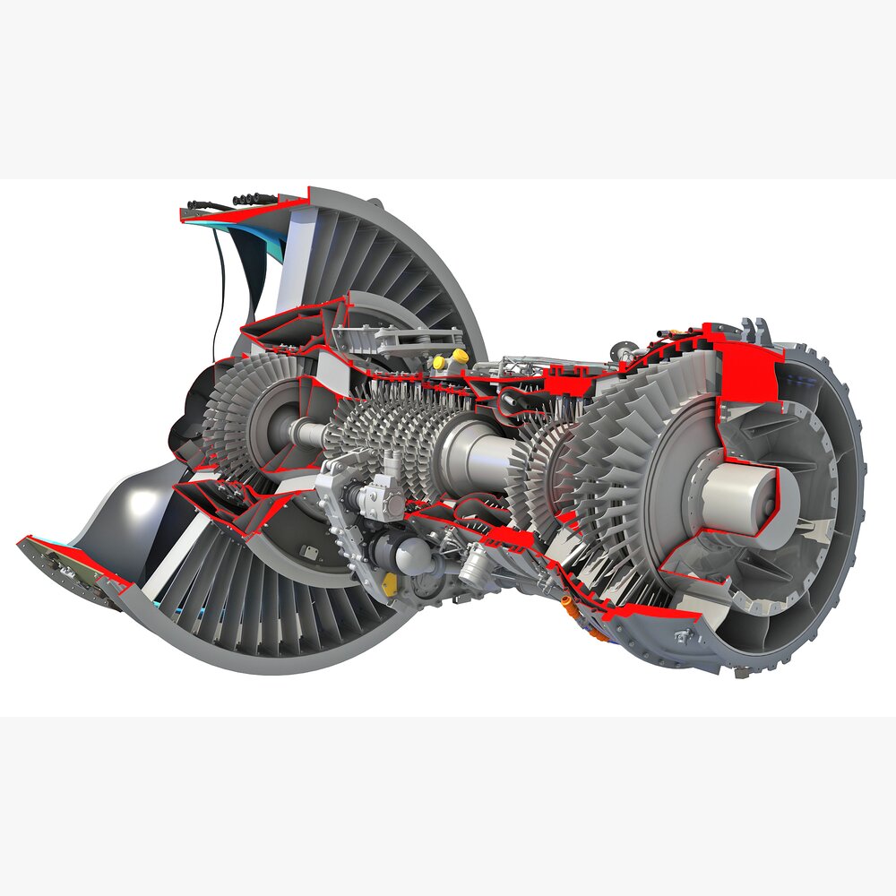 Cutaway Turbofan Engine 3D model - Download Engine on 3DModels.org