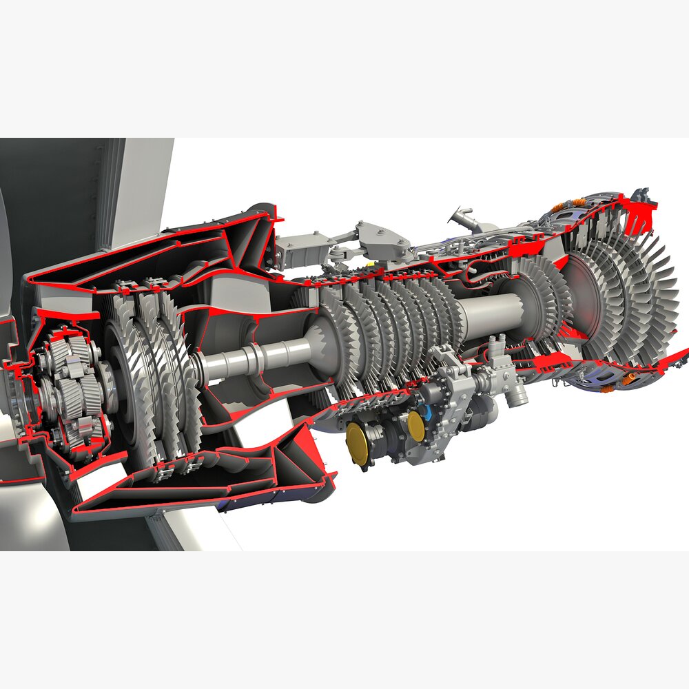 Cutaway Turbofan Engine 3D model - Download Engine on 3DModels.org