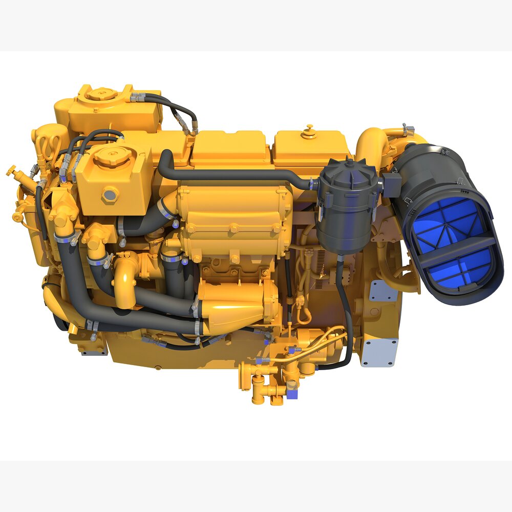 Detailed Marine Propulsion Engine 3D model - Download Engine on ...