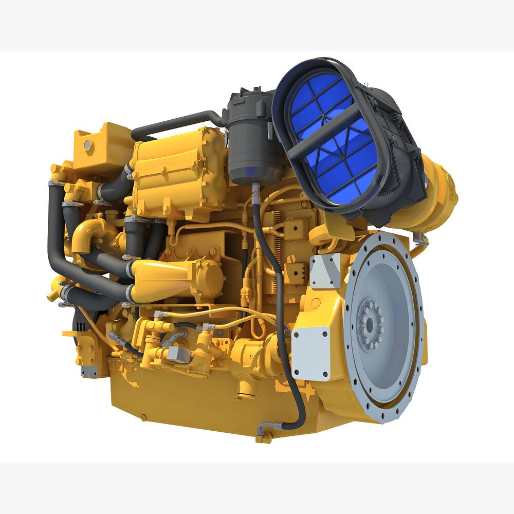Detailed Marine Propulsion Engine 3D model - Download Engine on ...