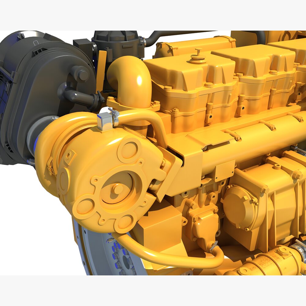 Detailed Marine Propulsion Engine 3D model - Download Engine on ...