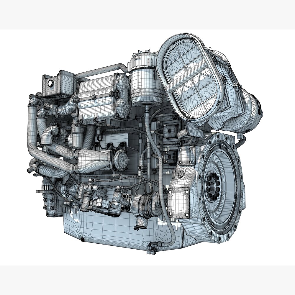 Detailed Marine Propulsion Engine 3D model - Download Engine on ...