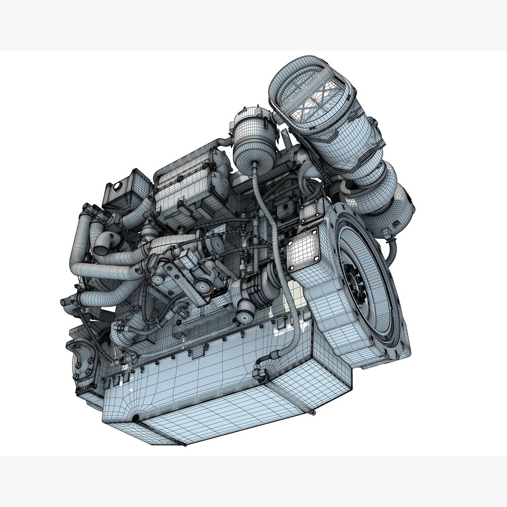 Detailed Marine Propulsion Engine 3D model - Download Engine on ...