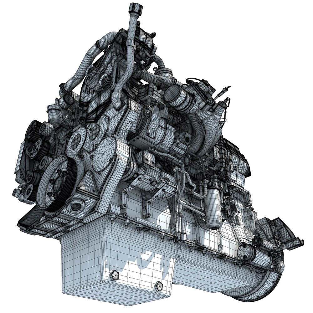 Detailed Truck Engine 3D model - Download Engine on 3DModels.org