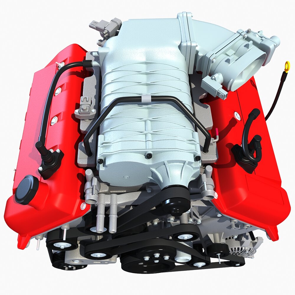 Detailed V8 Motor 3D model - Download Engine on 3DModels.org