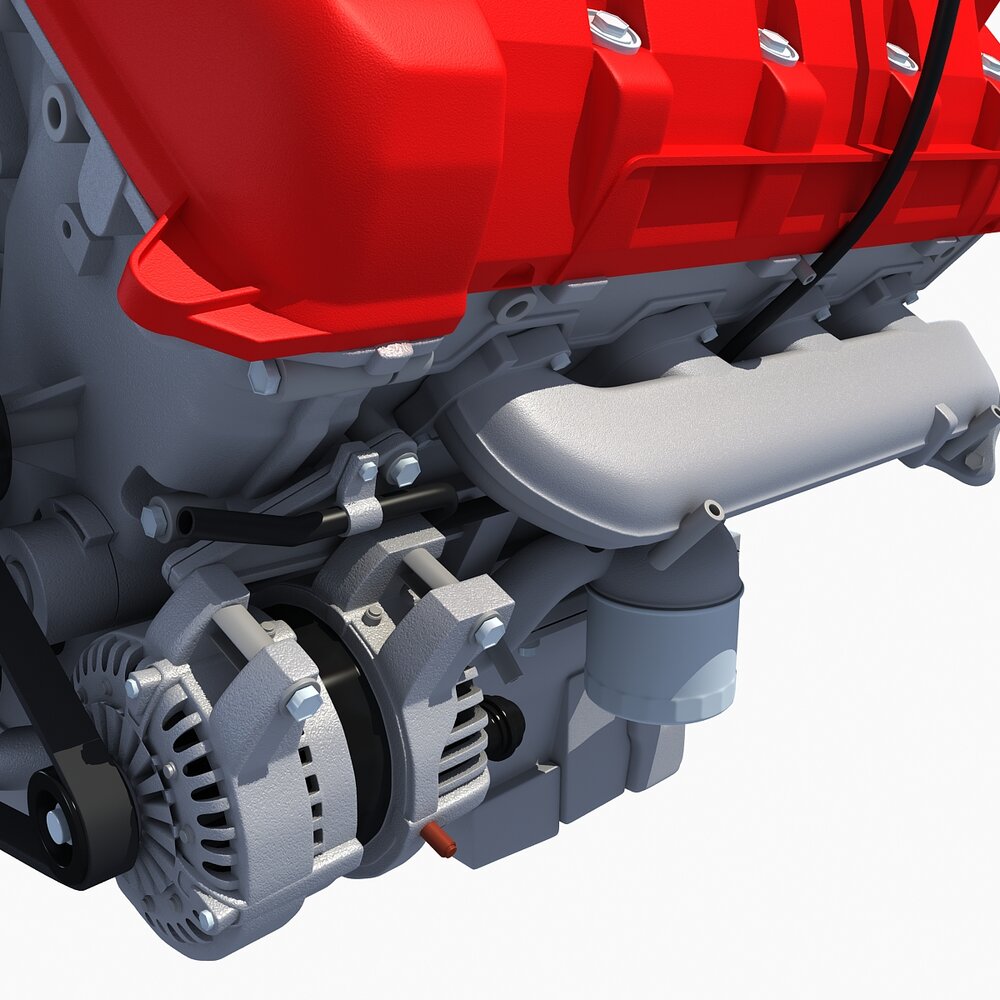 Detailed V8 Motor 3D model - Download Engine on 3DModels.org
