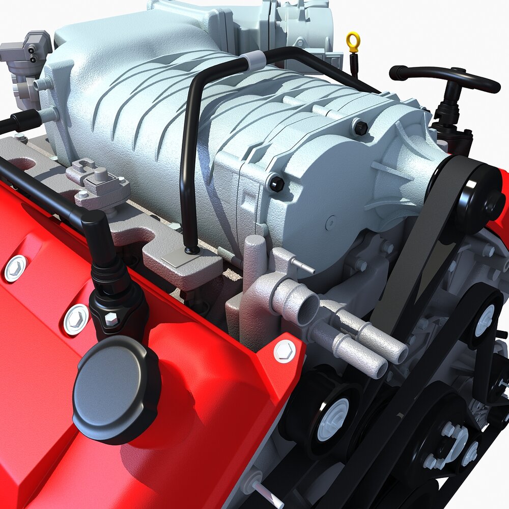 Detailed V8 Motor 3D model - Download Engine on 3DModels.org