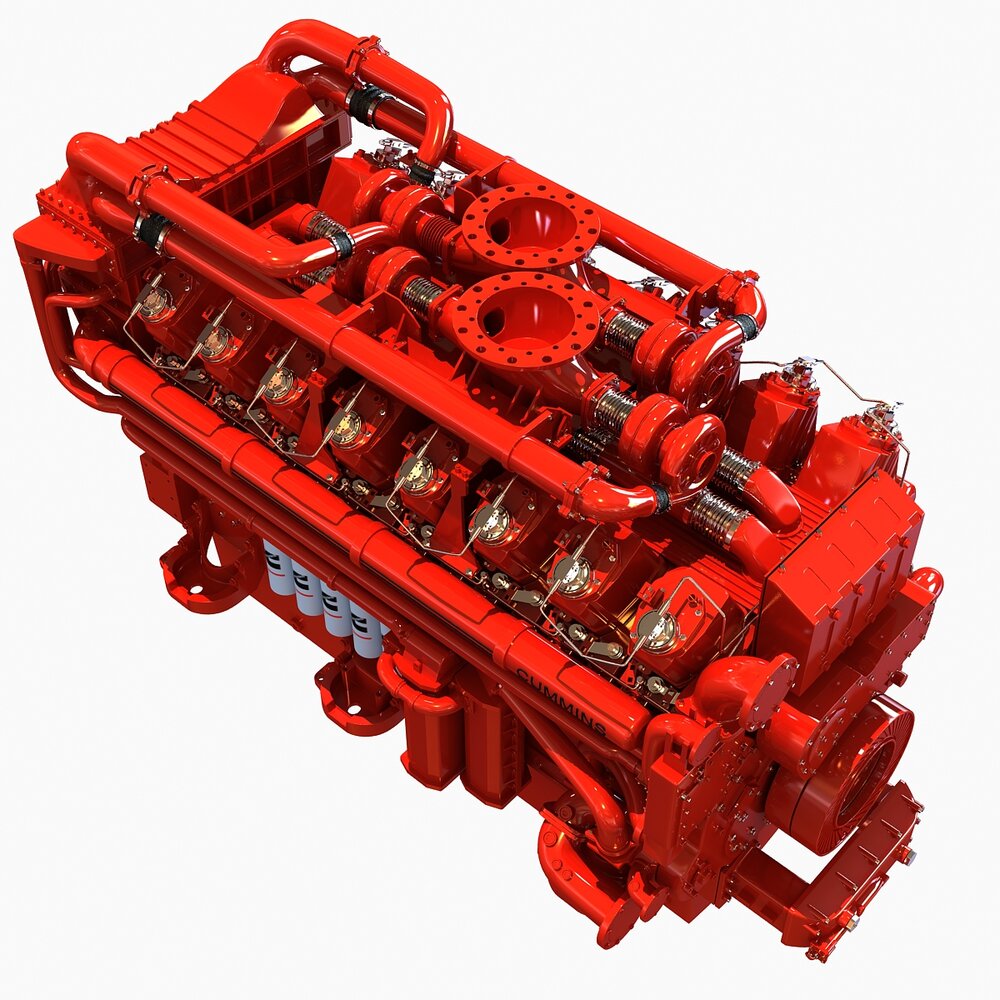 Diesel Engine Cummins 16 Cylinders 3D model - Download Engine on ...