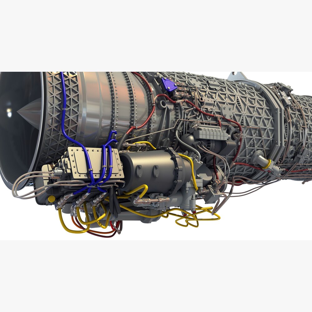 Eurojet EJ200 Military Turbofan Jet Engine 3D model - Download Engine ...