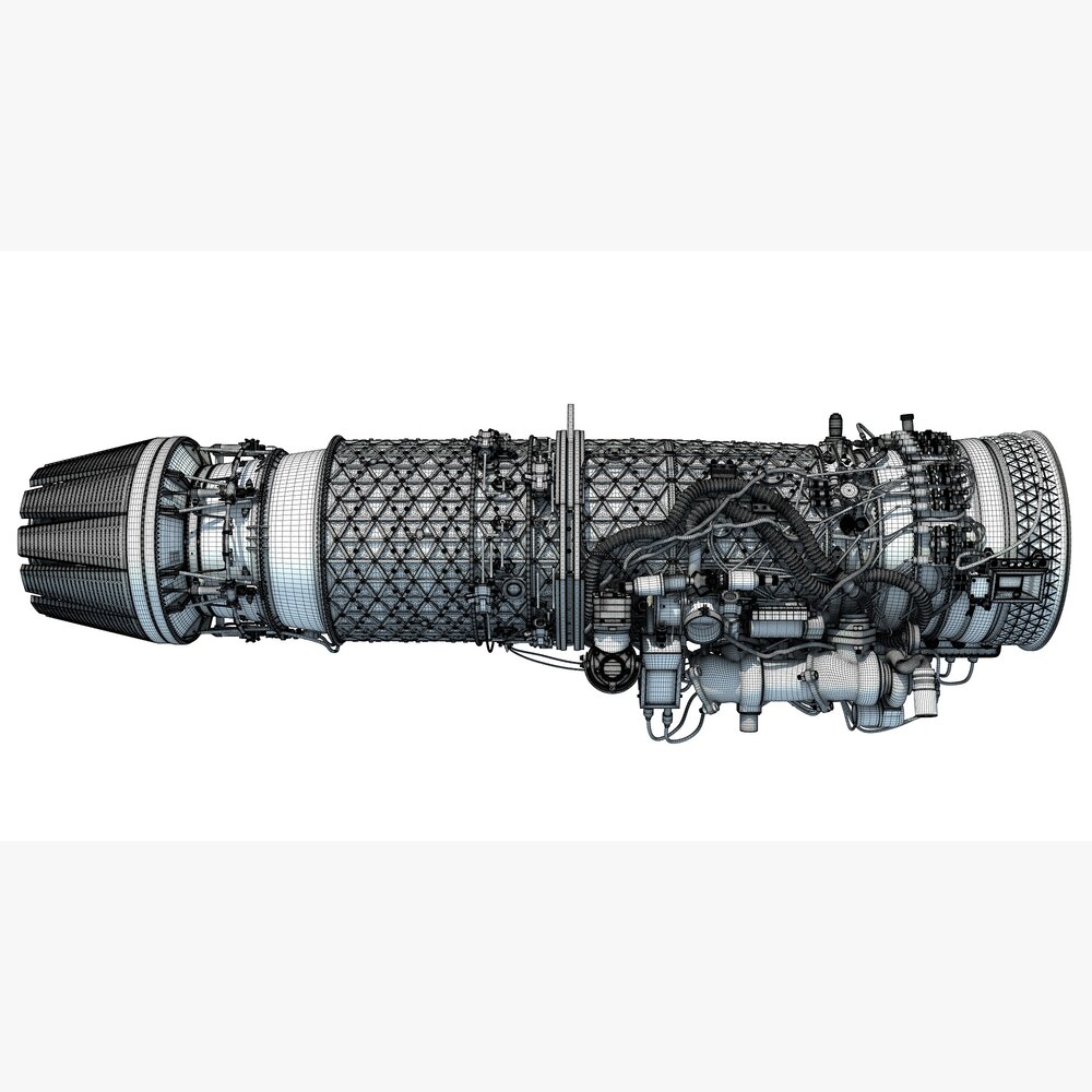 Eurojet EJ200 Military Turbofan Jet Engine 3D model - Download Engine ...