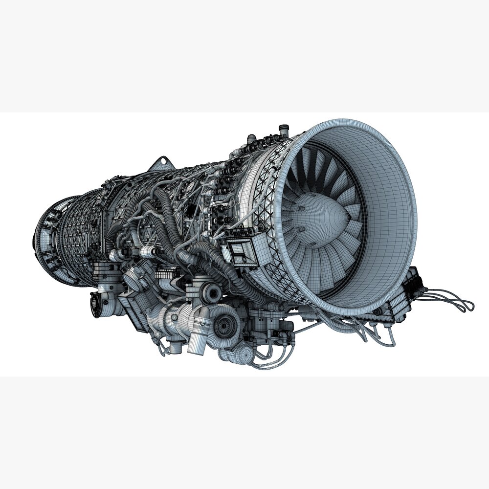 Eurojet EJ200 Military Turbofan Jet Engine 3D model - Download Engine ...