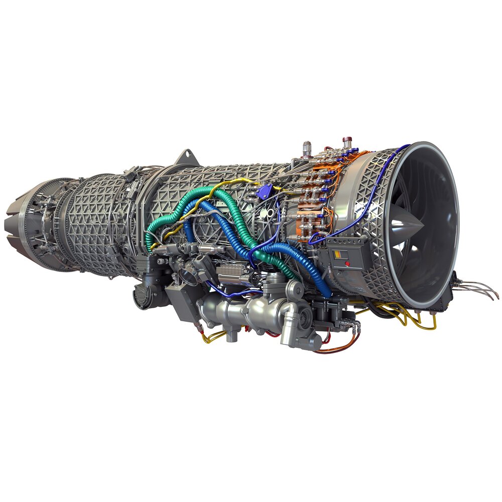 Eurojet EJ200 Military Turbofan Jet Engine 3D model - Download Engine ...