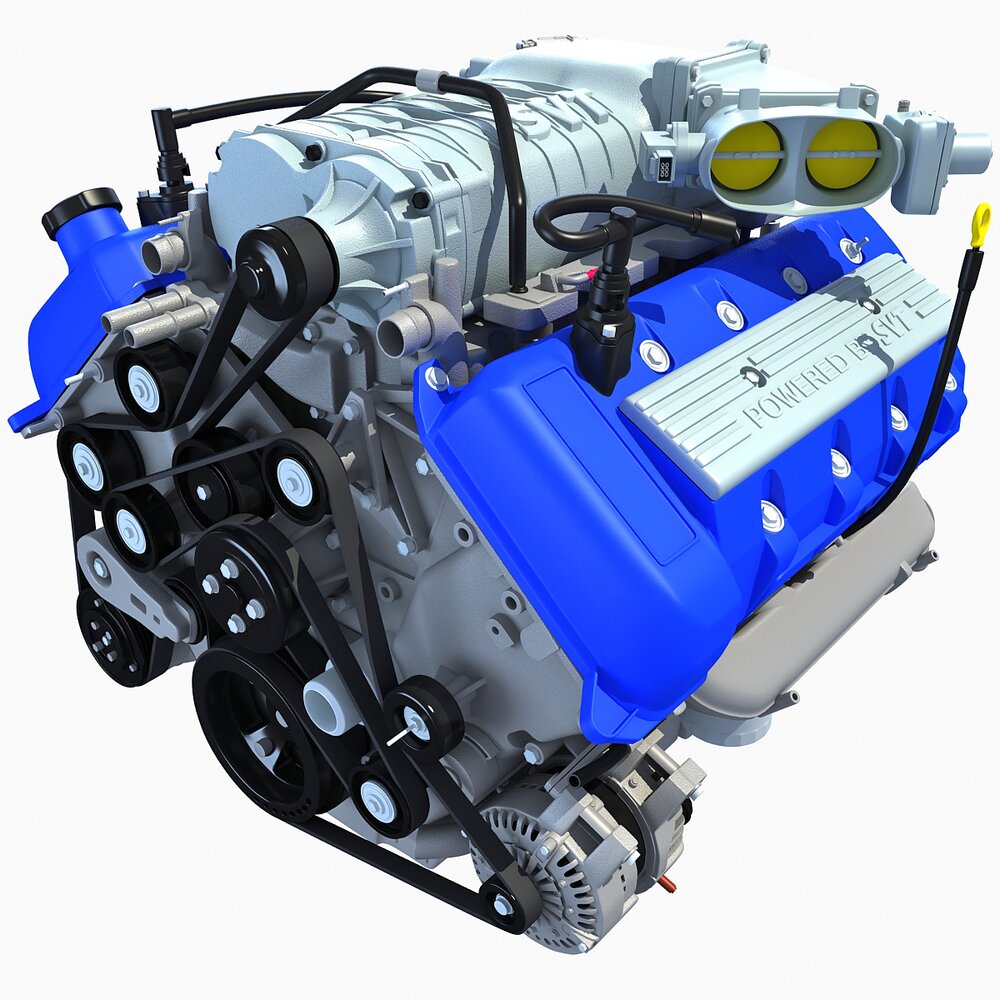 Ford Shelby GT500 V8 Engine 3D модель - Скачати Двигуни на 3DModels.org