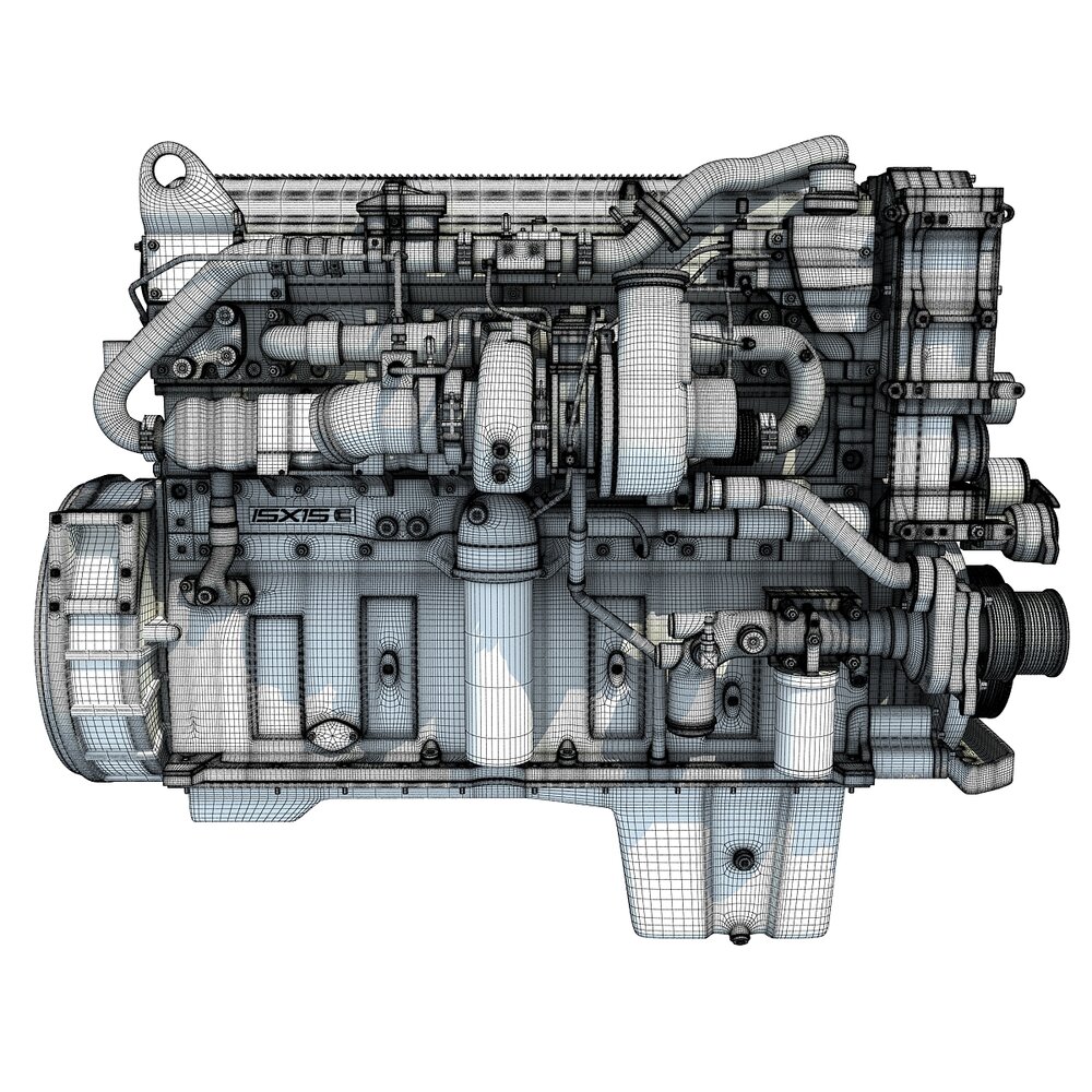 Heavy-Duty Diesel Engine ISX15 Cummins 3D model - Download Engine on ...