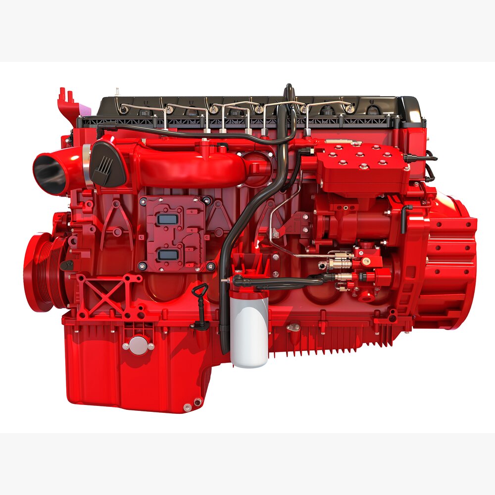 Motor Rojo de Camión de Alta Resistencia Modelo 3D - Descargar Motor on ...