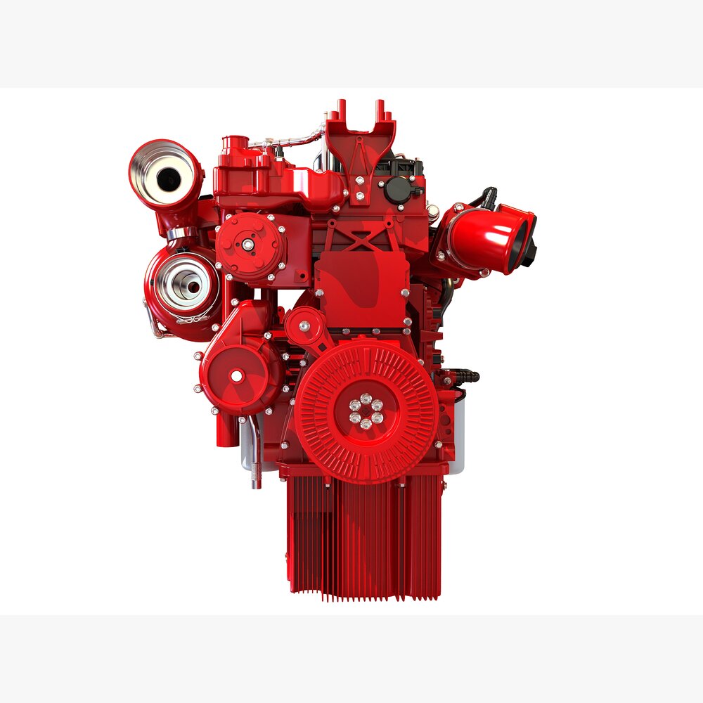 Motor Rojo de Camión de Alta Resistencia Modelo 3D - Descargar Motor on ...