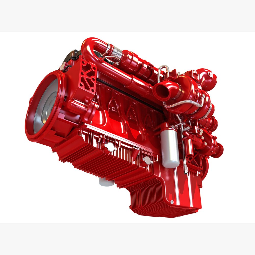 Motor Rojo de Camión de Alta Resistencia Modelo 3D - Descargar Motor on ...
