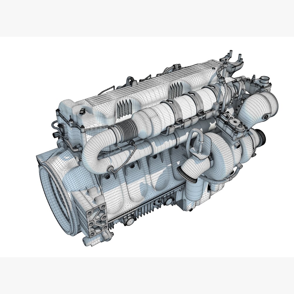 Motor Rojo de Camión de Alta Resistencia Modelo 3D - Descargar Motor on ...