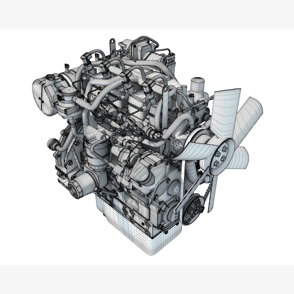 Motor Diesel de Alta Potencia Modelo 3D - Descargar Motor activado ...