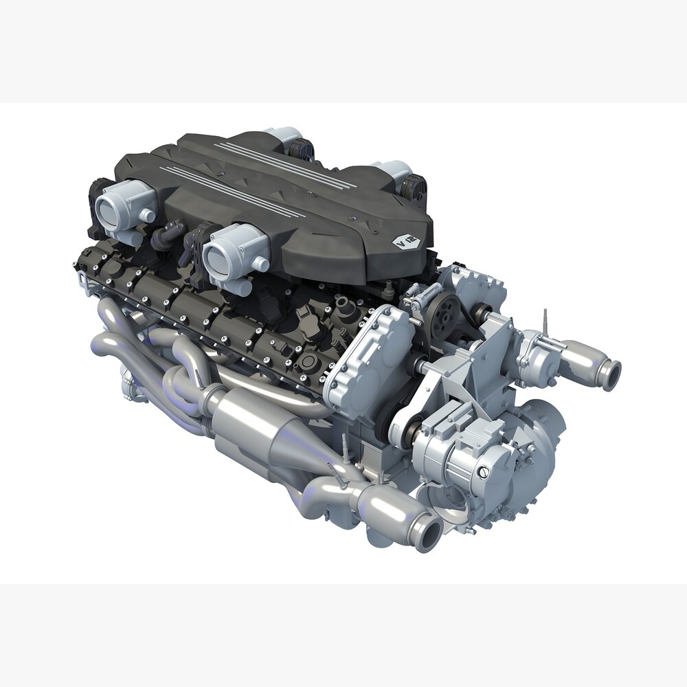 High-Power V12 Engine 3D model - Download Engine on 3DModels.org