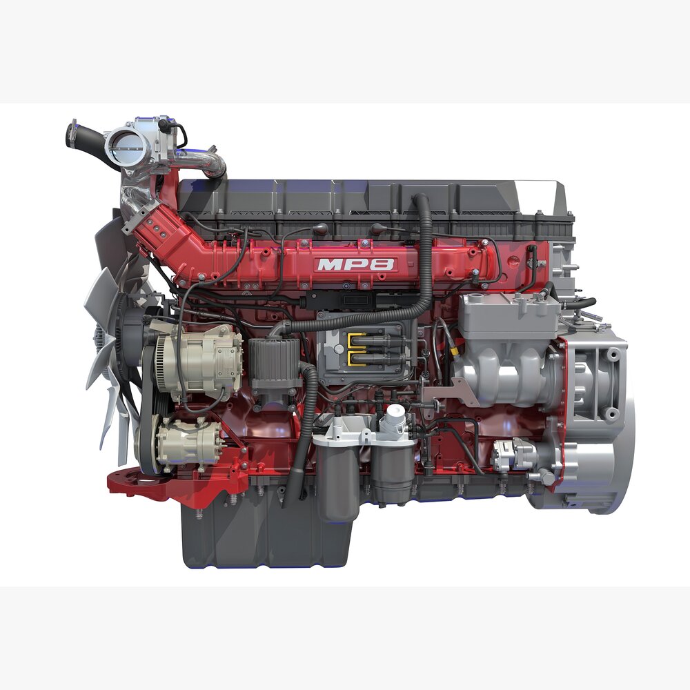 Mack MP8 Truck Engine 3D model - Download Engine on 3DModels.org