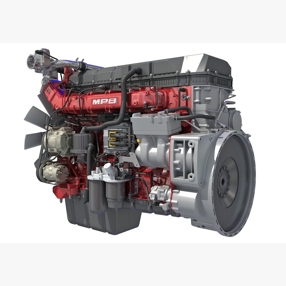 Mack MP8 Truck Engine 3D model - Download Engine on 3DModels.org