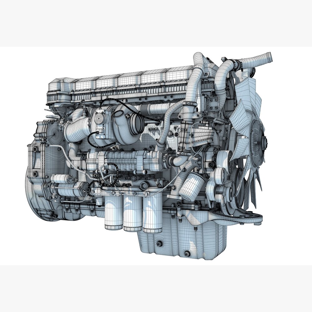 Mack MP8 Truck Engine 3D model - Download Engine on 3DModels.org