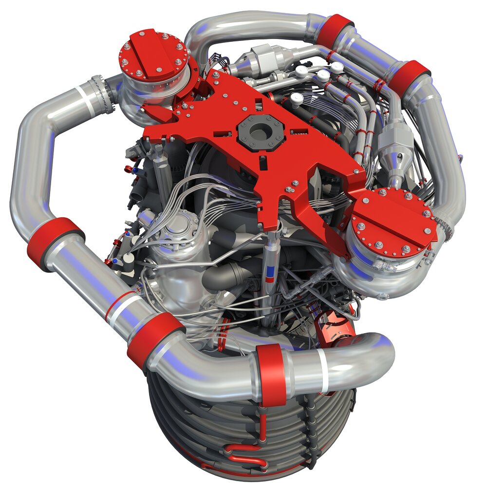 RS-25 Space Shuttle Rocket Engine 3D model - Download Engine on ...