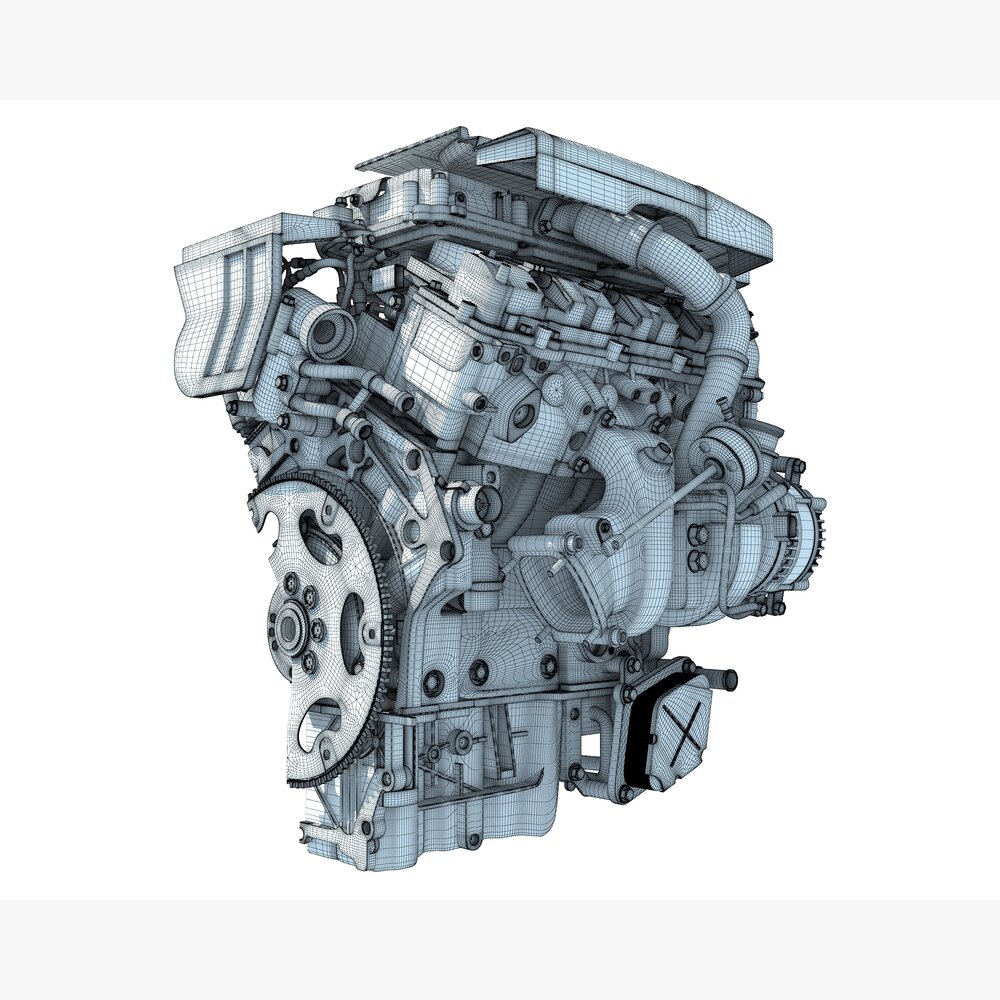 Sectioned Animated V6 Engine 3D model - Download Engine on 3DModels.org