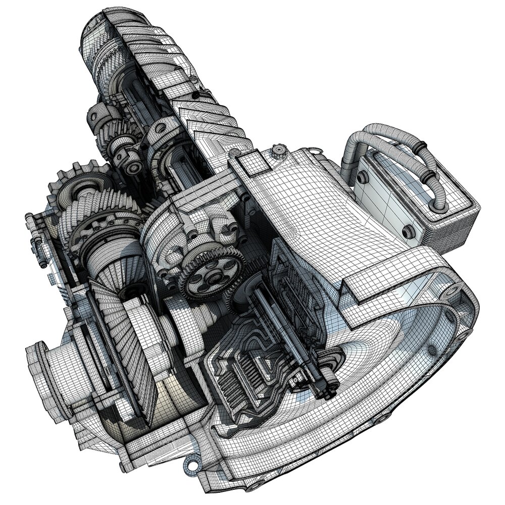 Transmission Cutaway Cayman 981 Boxster 3D model - Download Engine on ...