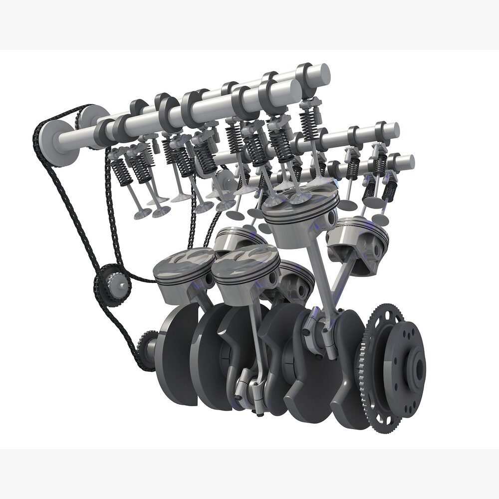 V6 Engine Full With Cutaway 3D model - Download Engine on 3DModels.org