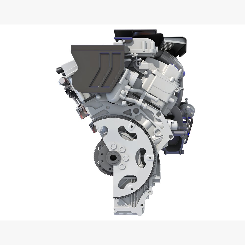 V6 Engine Full With Cutaway 3D model - Download Engine on 3DModels.org