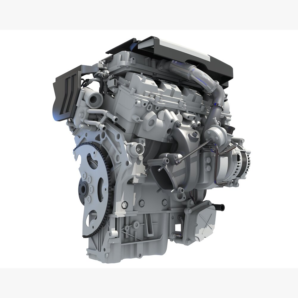 V6 Engine Full With Cutaway 3D model - Download Engine on 3DModels.org