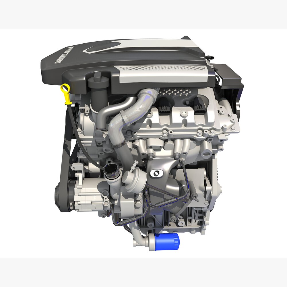 V6 Engine Full With Cutaway 3D model - Download Engine on 3DModels.org