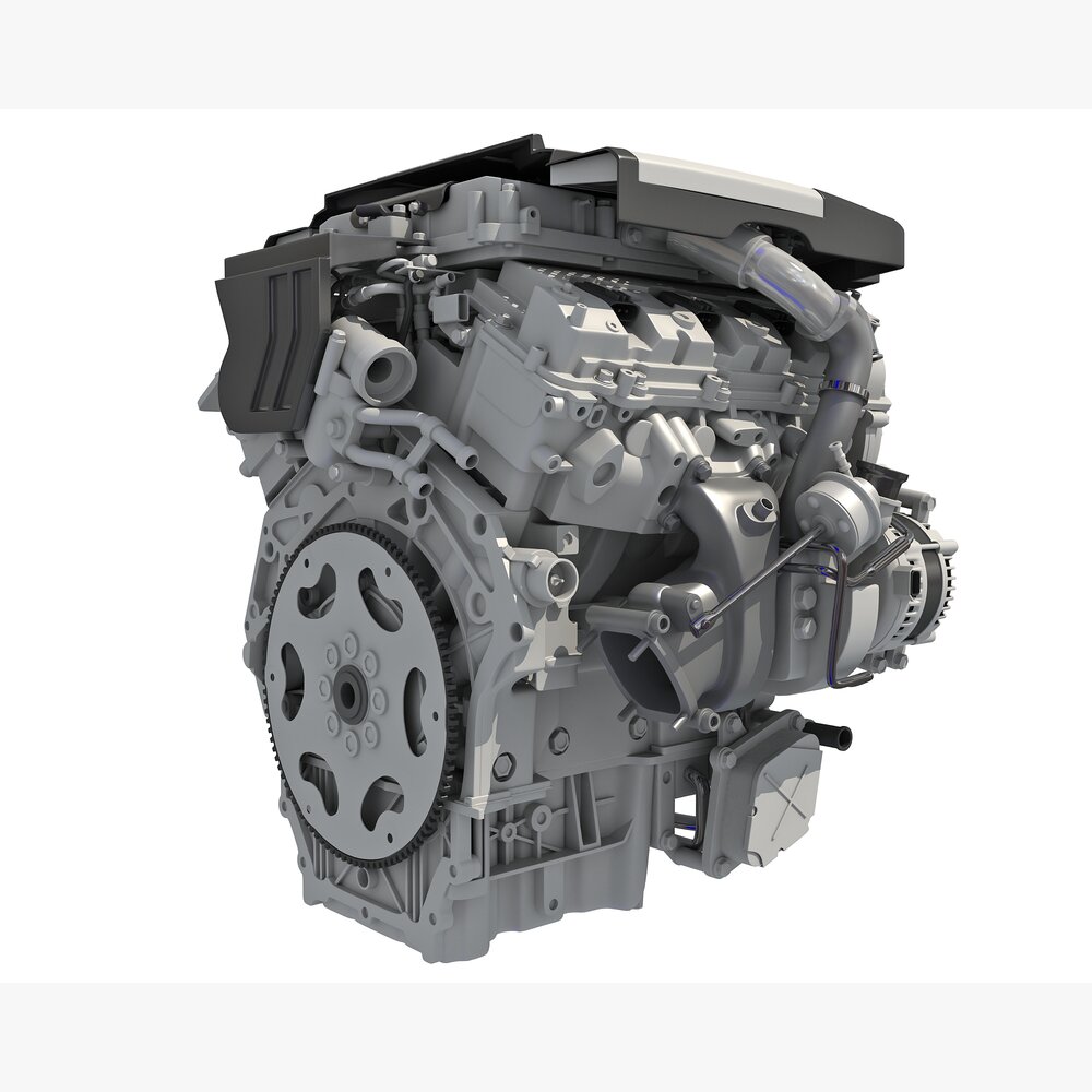 V6 Engine Full With Cutaway 3D model - Download Engine on 3DModels.org