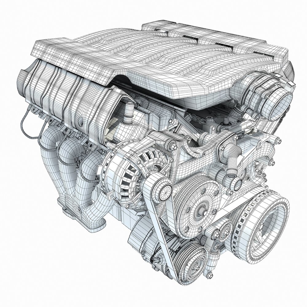 Motor V8 Transparente Modelo 3D - Descargar Motor on 3DModels.org