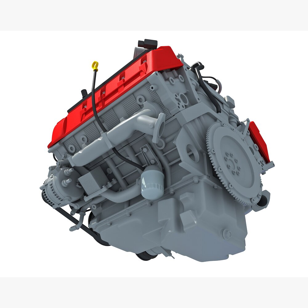 V8 Engine With Interior Parts 3D model - Download Engine on 3DModels.org