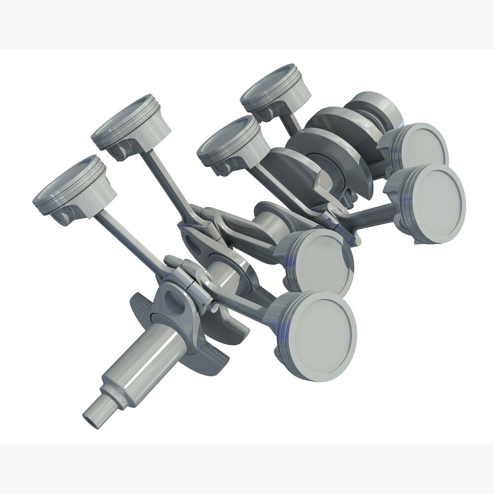 V8 Engine With Interior Parts 3D model - Download Engine on 3DModels.org