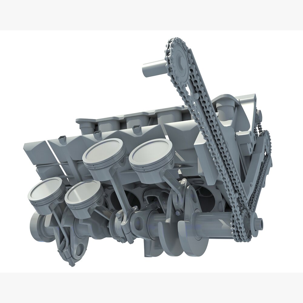V8 Engine With Interior Parts 3D model - Download Engine on 3DModels.org