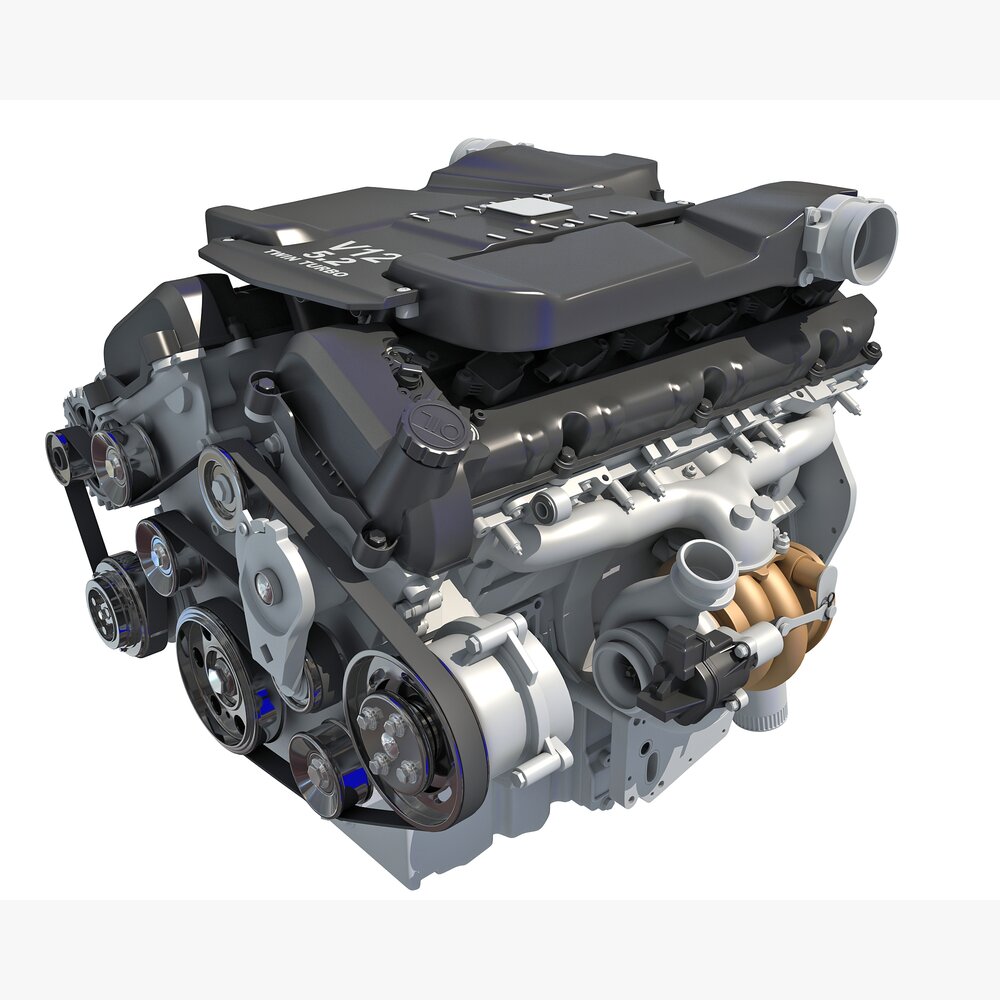 Motor V12 de Alto Rendimiento Modelo 3D - Descargar Motor on 3DModels.org