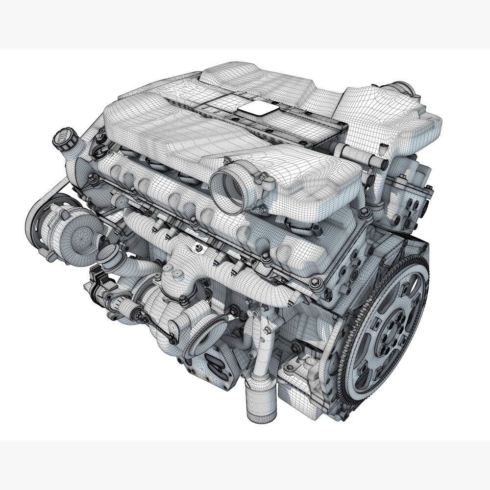 V12 Engine With Interior Parts 3D model - Download Engine on 3DModels.org