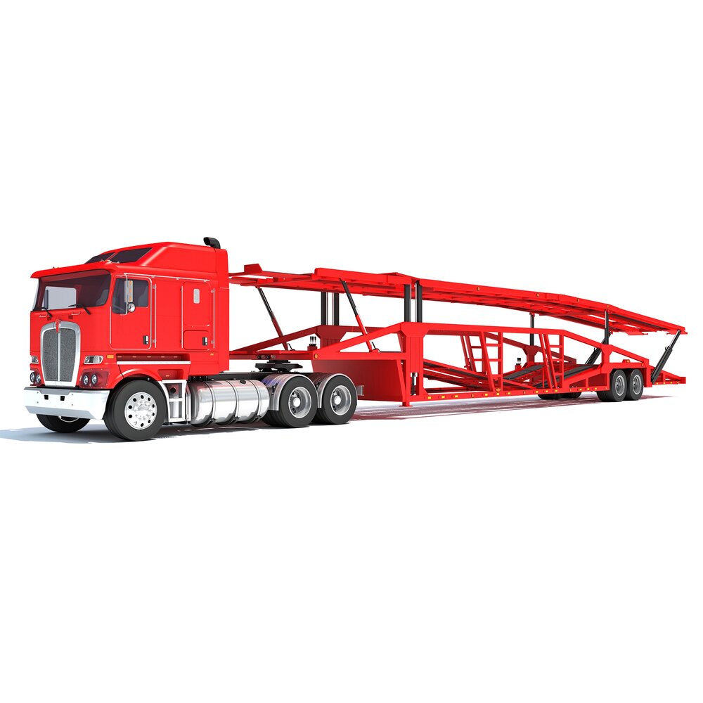 Car Carrier Semi Truck Trailer 111 3D model - Download Truck on ...