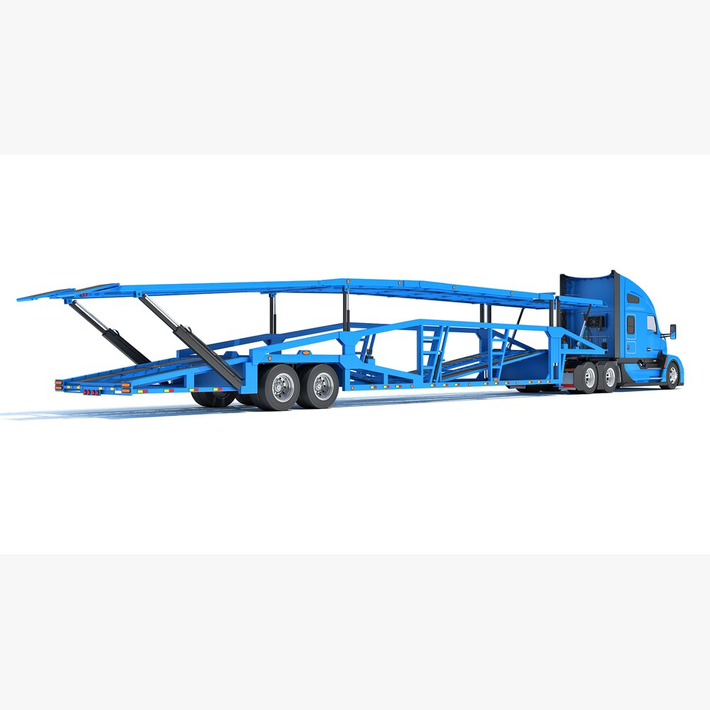 Car Hauler Trailer Semi Truck 222 3D model - Download Truck on 3DModels.org