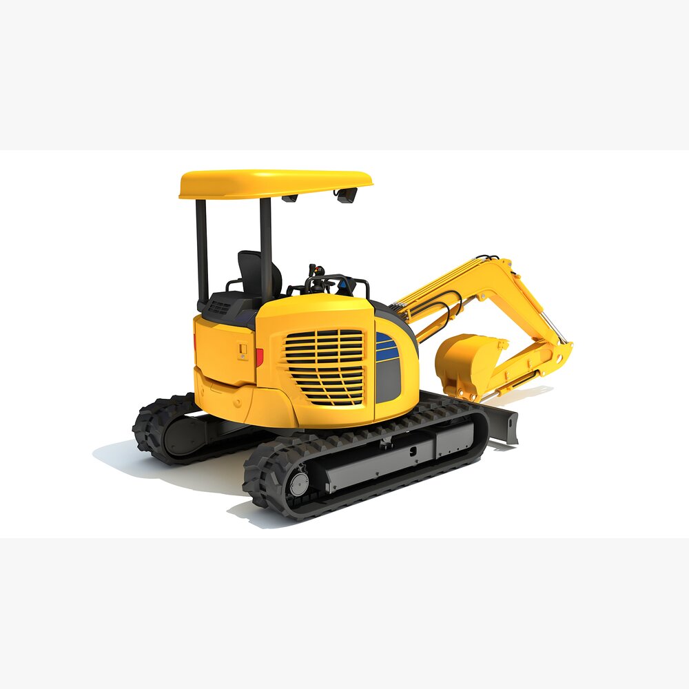 Mini Small Tracked Excavator 3D model - Download Tractor on 3DModels.org