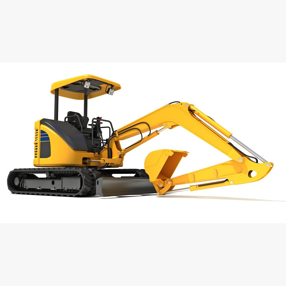Mini Small Tracked Excavator 3D model - Download Tractor on 3DModels.org