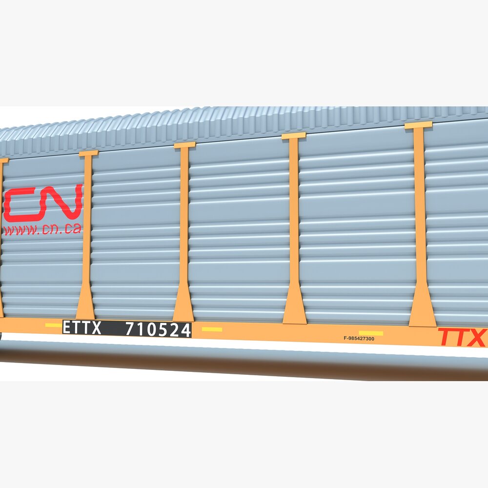 Canadian National Auto Carrier 3D model - Download Rail wagons on ...