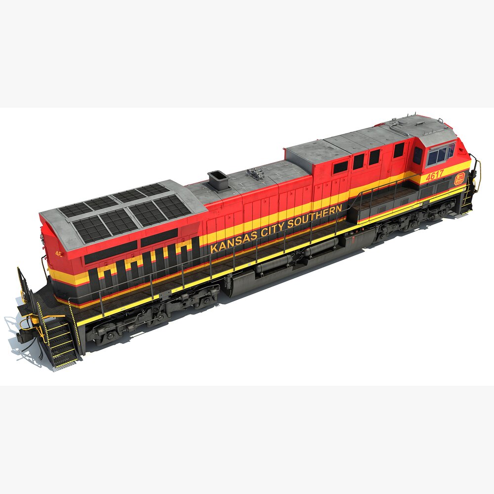 Kansas City Southern Locomotive 3D model - Download Locomotive on ...
