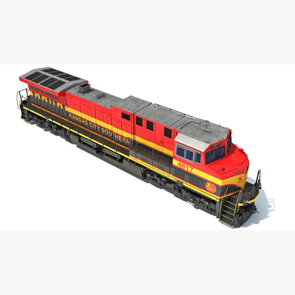 Kansas City Southern Locomotive 3D model - Download Locomotive on ...