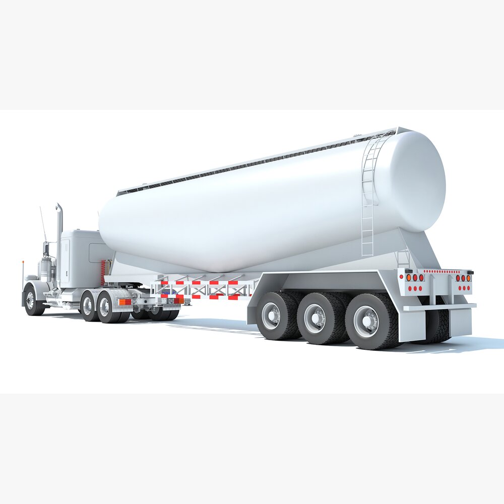 Semi Truck With Tank Trailer 2 3D model - Download Truck on 3DModels.org