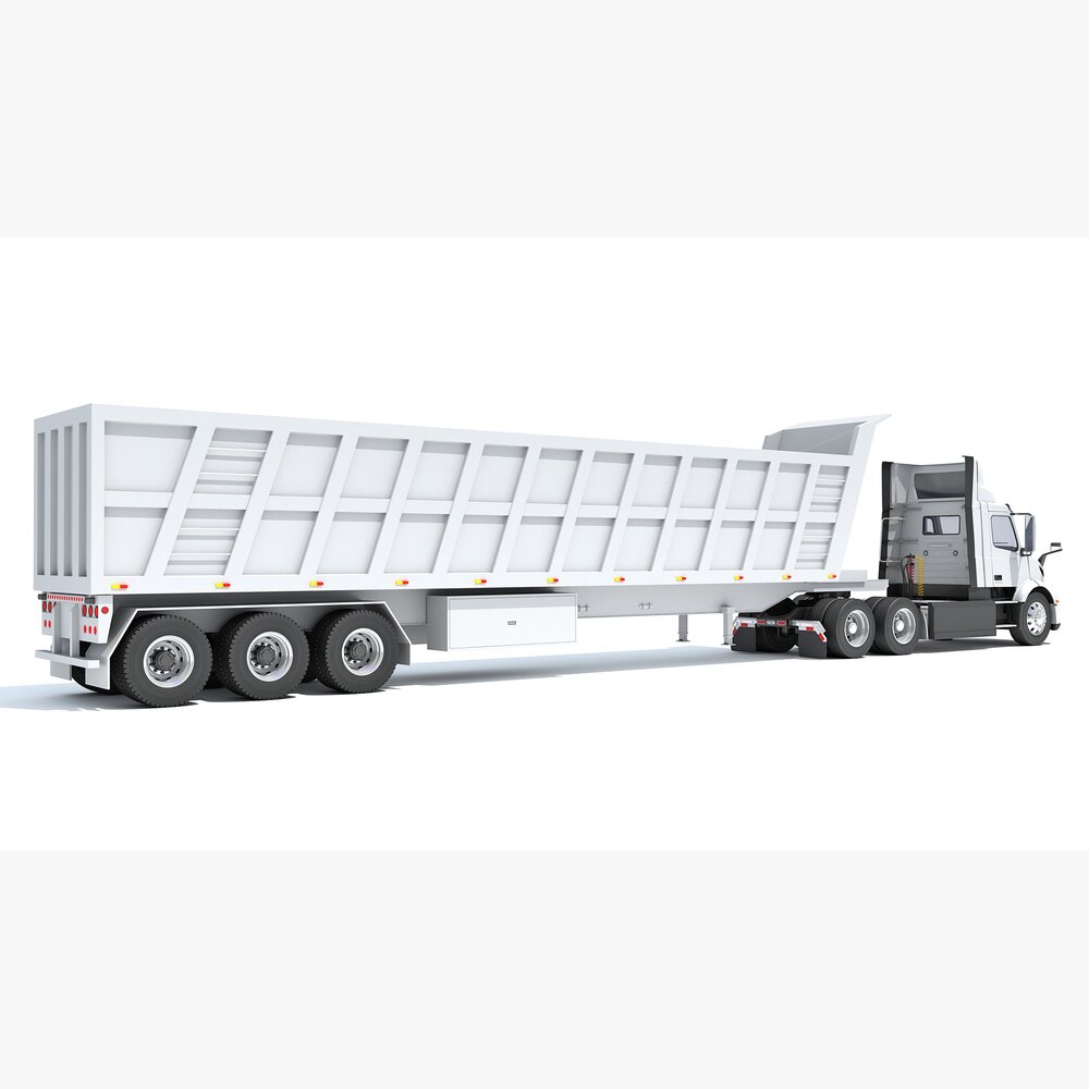 Semi Truck With Tipper Trailer 3D model - Download Truck on 3DModels.org